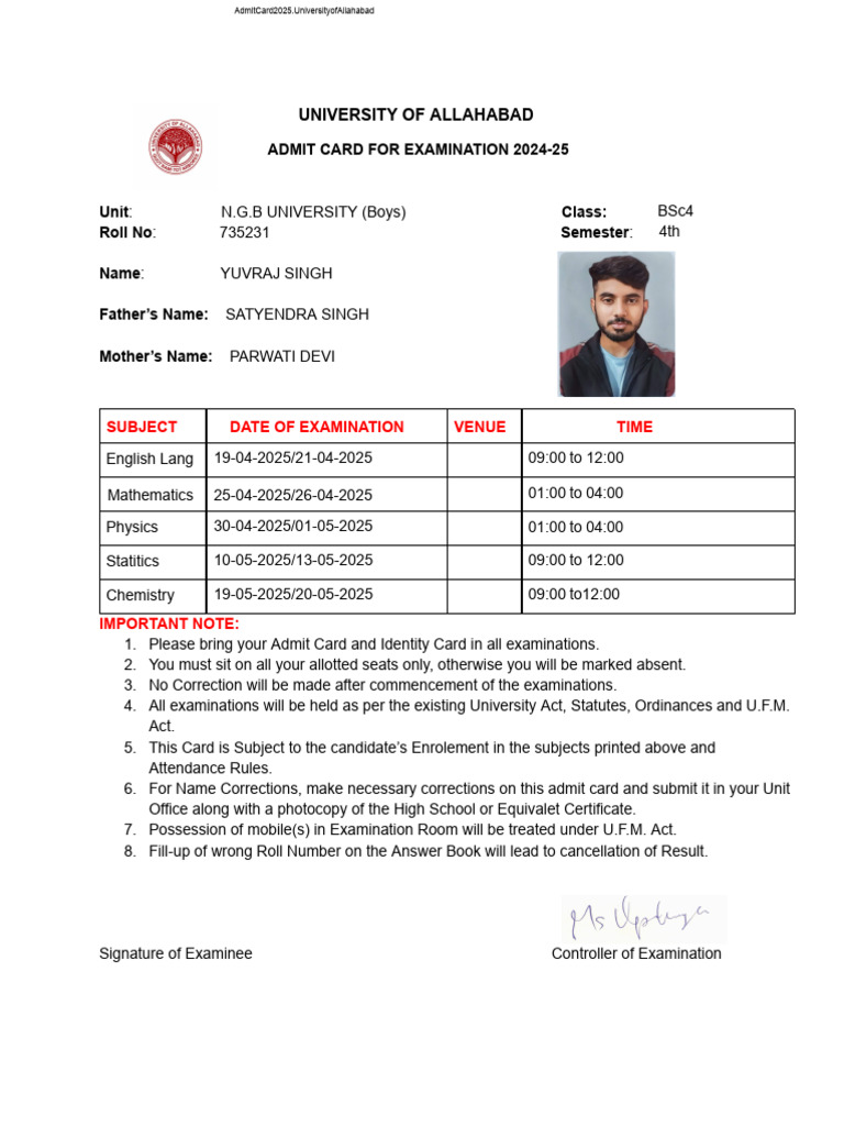 University of Allahabad | PDF