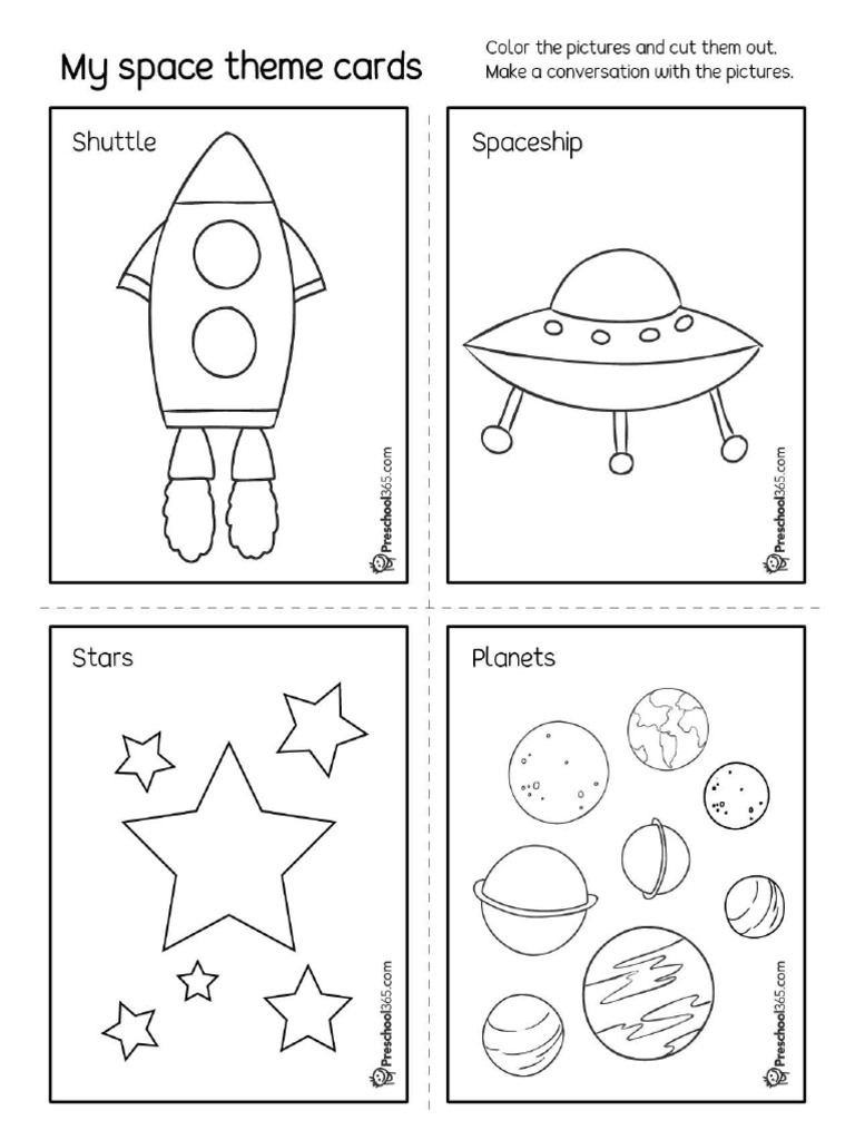 Preschool Space Theme Worksheets 77 | PDF
