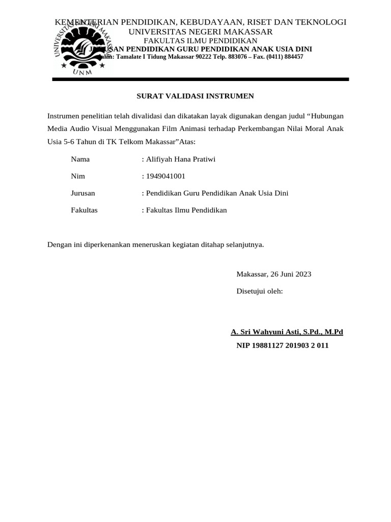 Validasi Instrumen | PDF