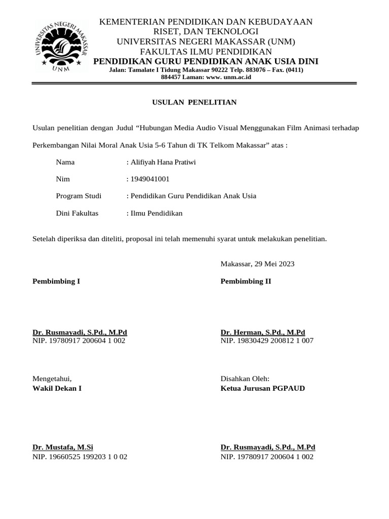 Usulan Penelitian Salinan | PDF