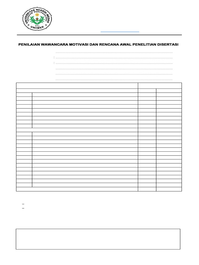 FORM PENILAIAN WAWANCARA | PDF