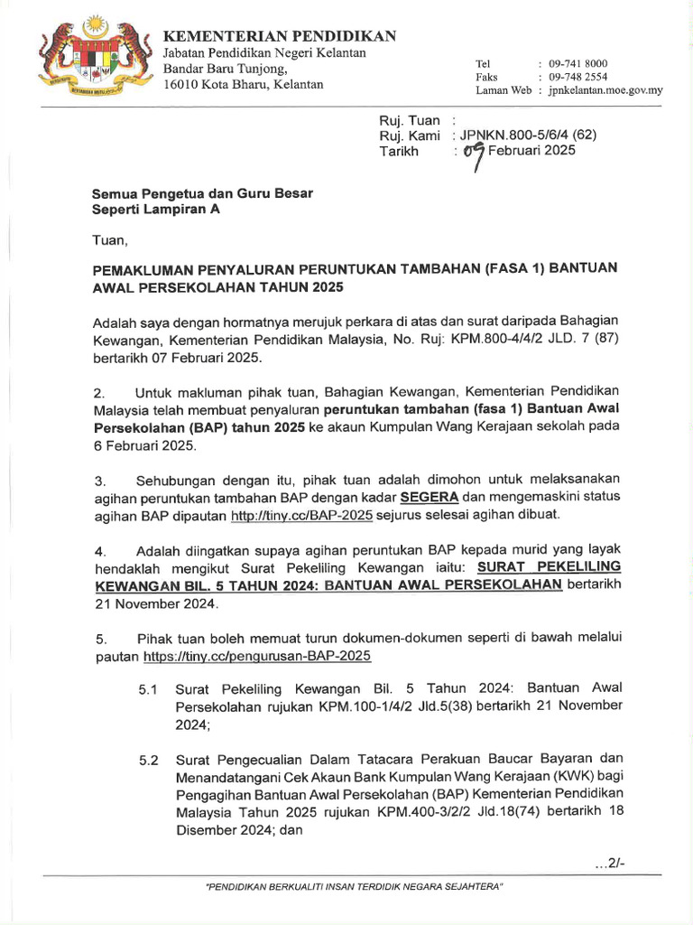 Bil 62. Surat BAP TAMBAHAN 2025 | PDF