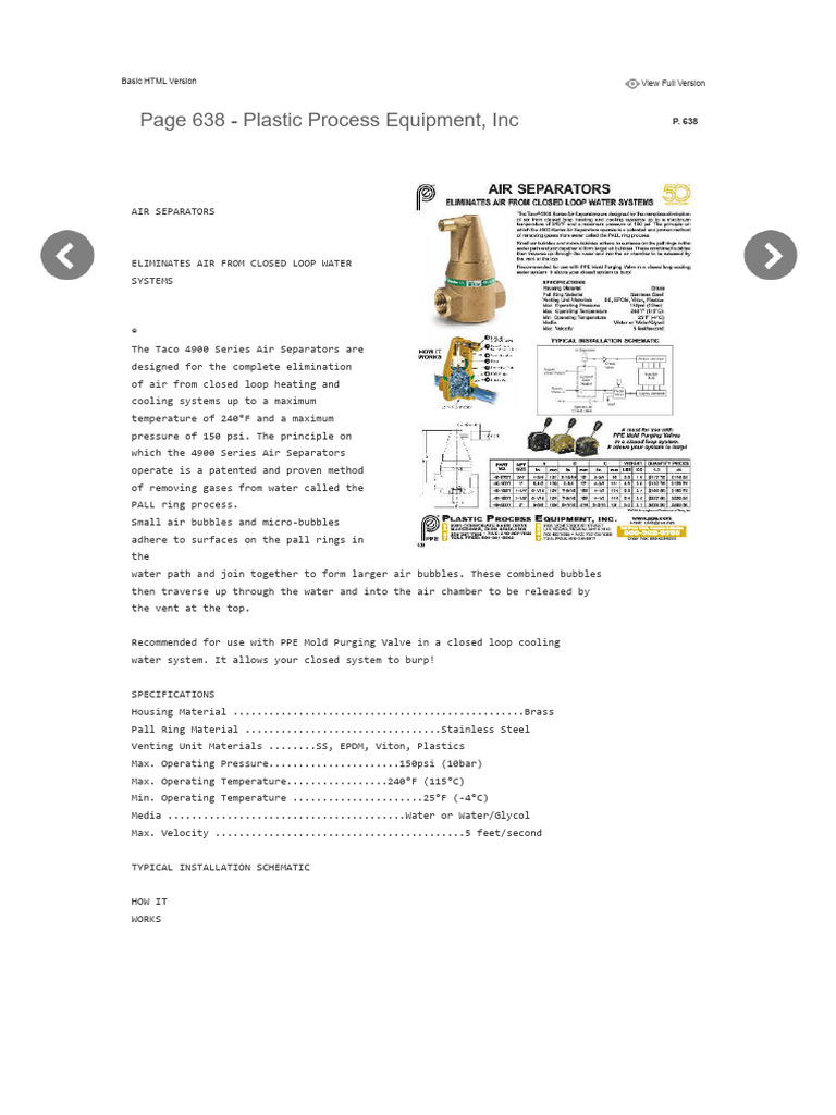 Page 638 - Plastic Process Equipment, Inc | PDF | Water | Mechanical ...