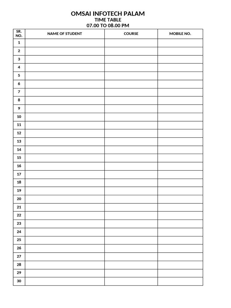 Mscit Time Table | PDF
