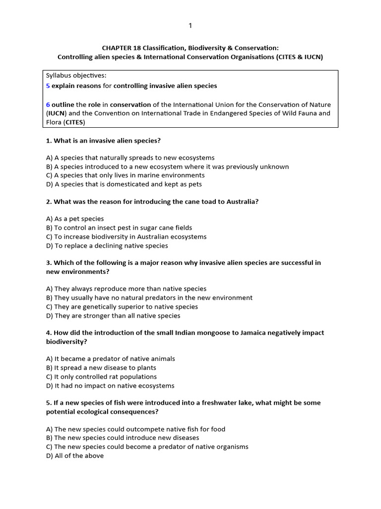 Controlling Invasive Species & Conservation | PDF | Invasive Species ...