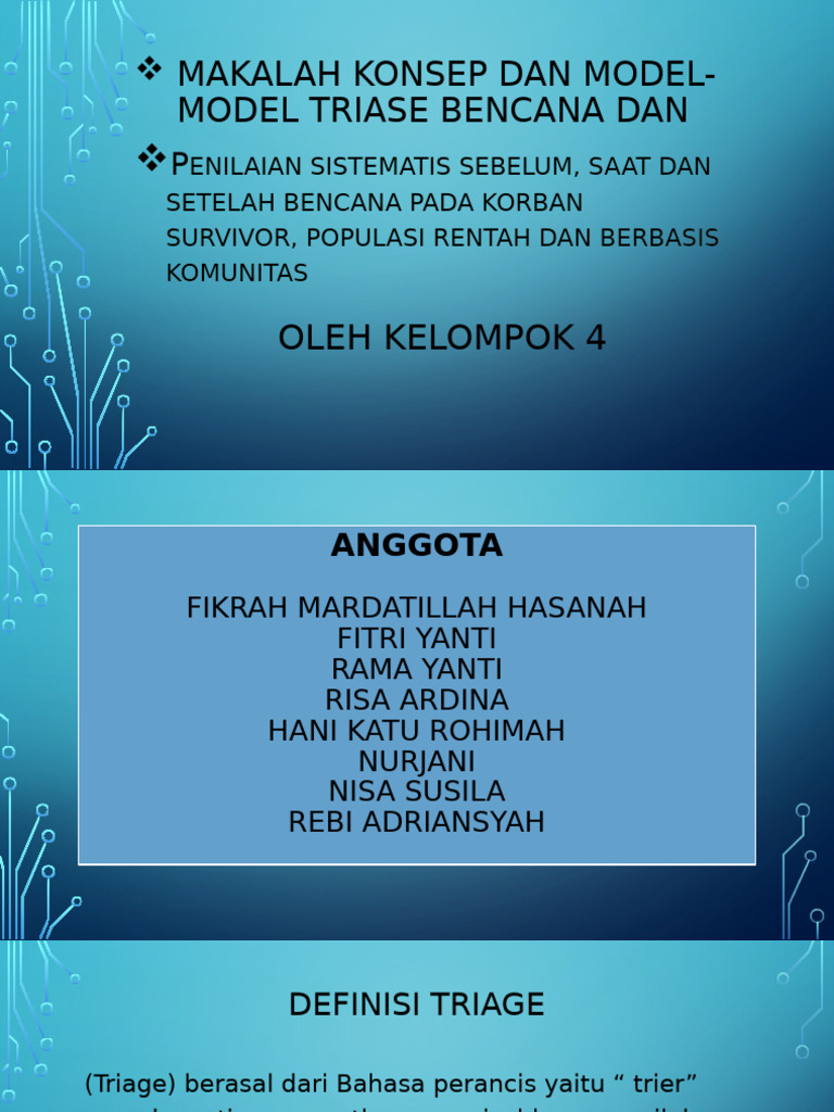 KELOMPOK 4 KONSEP DAN MODEL TRIASE | PDF