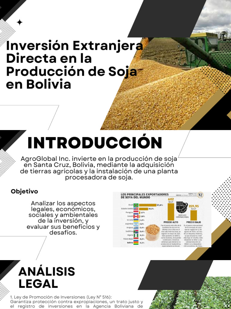 Inversión Extranjera Directa en La Producción de Soja en Bolivia | PDF | Responsabilidad social ...