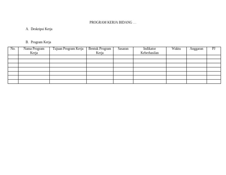Format Program Kerja | PDF