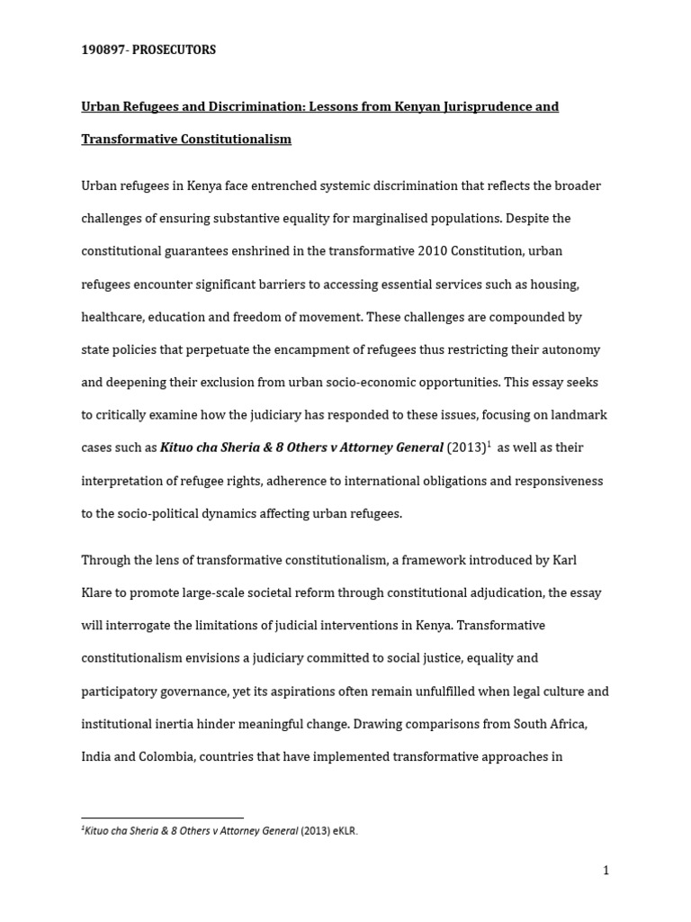 Urban Refugees and Discrimination_ Lessons from Kenyan Jurisprudence and Transformative ...