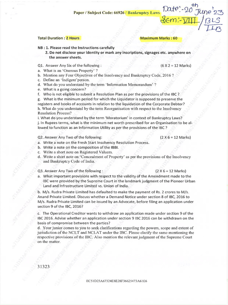 IBC 2023 Paper Solved | PDF