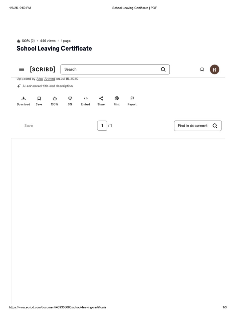 School Leaving Certificate - PDF | PDF | Scribd