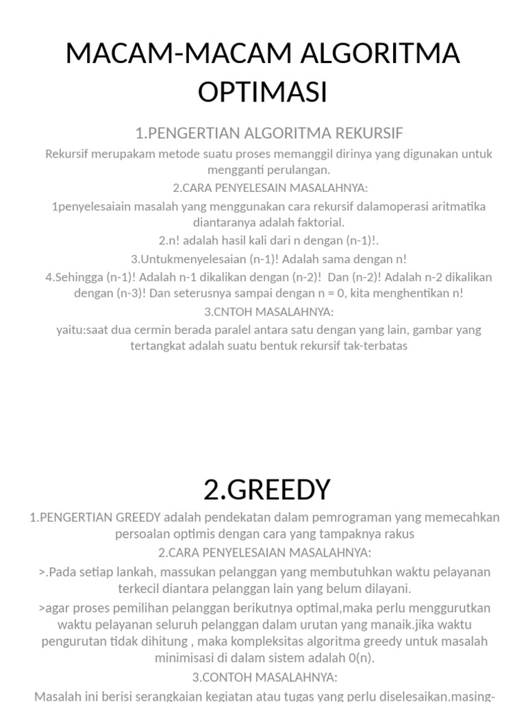 Yelpi Febriyanti x1 f7 Macam-Macam Algoritma Optimasi | PDF