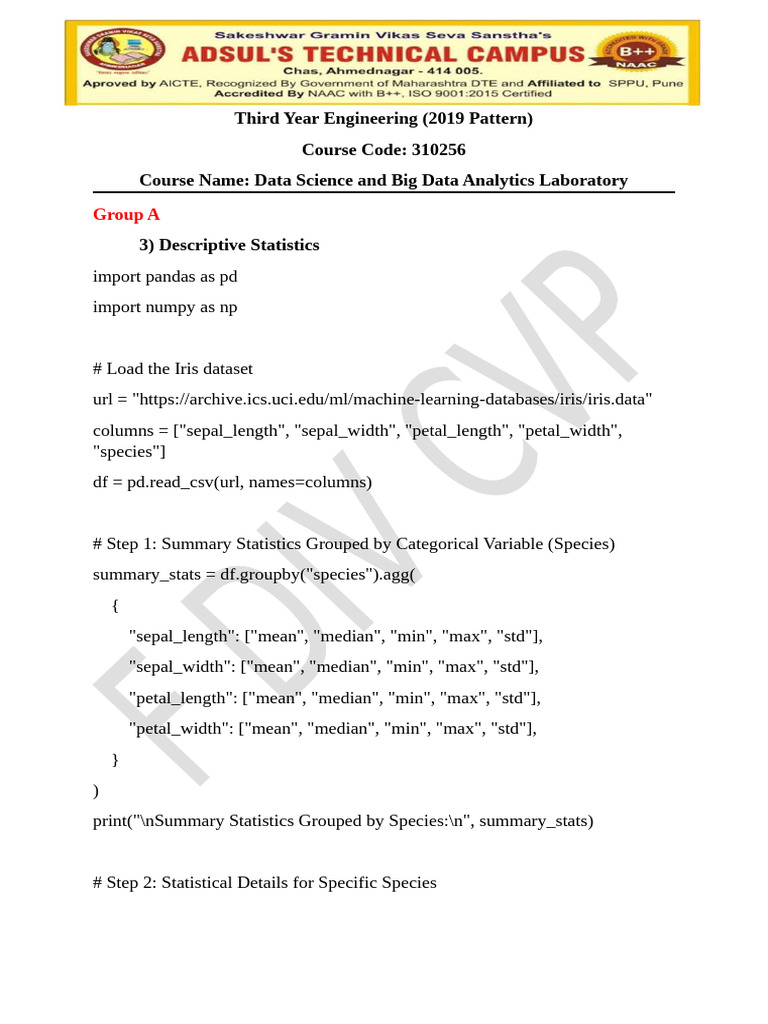 3. Descriptive Statistics | PDF