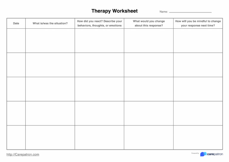 Therapy Worksheet | PDF