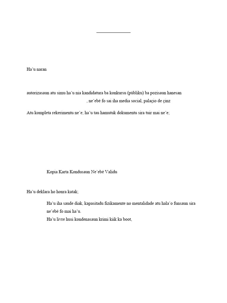 Rekerimentu Ba Nisia | PDF