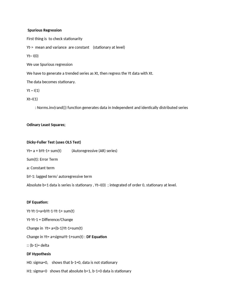 Understanding Spurious Regression Analysis | PDF