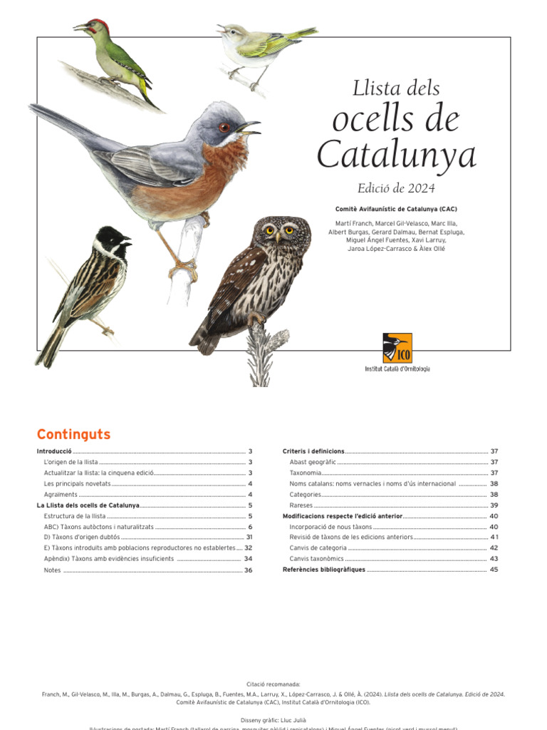 LlistaocellsCatalunya2024ICO-6587 | PDF