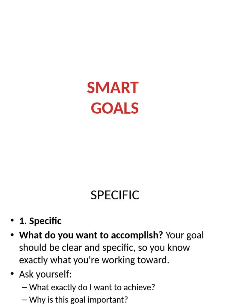 Smart Goals | PDF