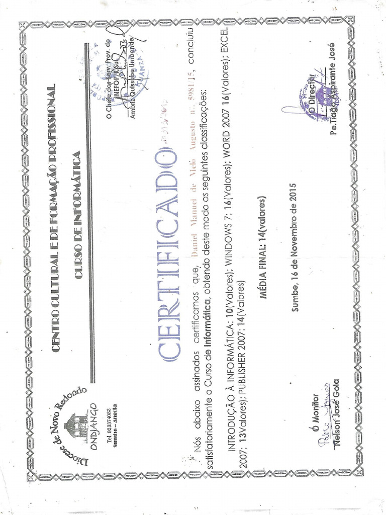 Cert Infor Daniel | PDF