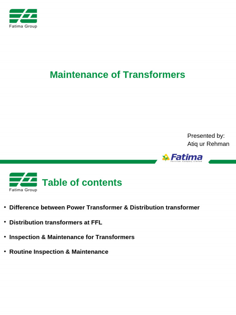 Maintenance of Transformer | PDF | Electric Power Distribution ...