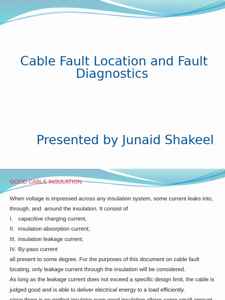 Power Cable Fault Presentation | PDF | Antenna (Radio) | Insulator ...