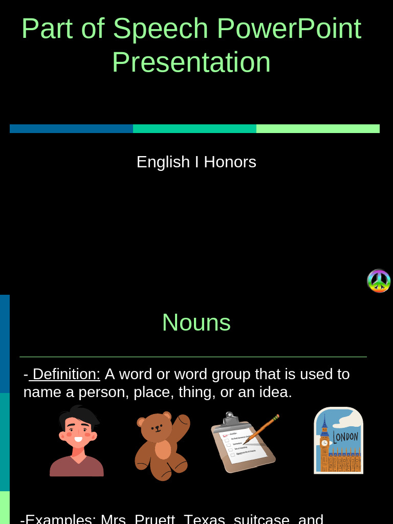 Parts of Speech Overview Presentation | PDF | Adjective | Pronoun
