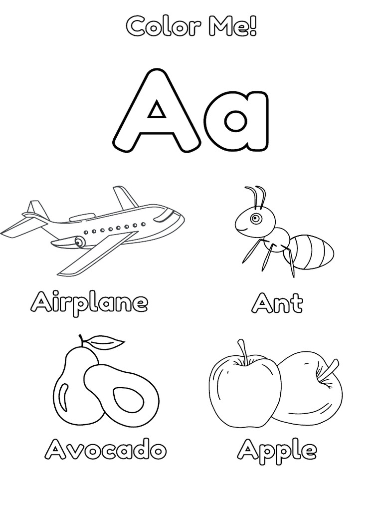 Pink Cute My ABC Coloring Booklet Worksheet | PDF