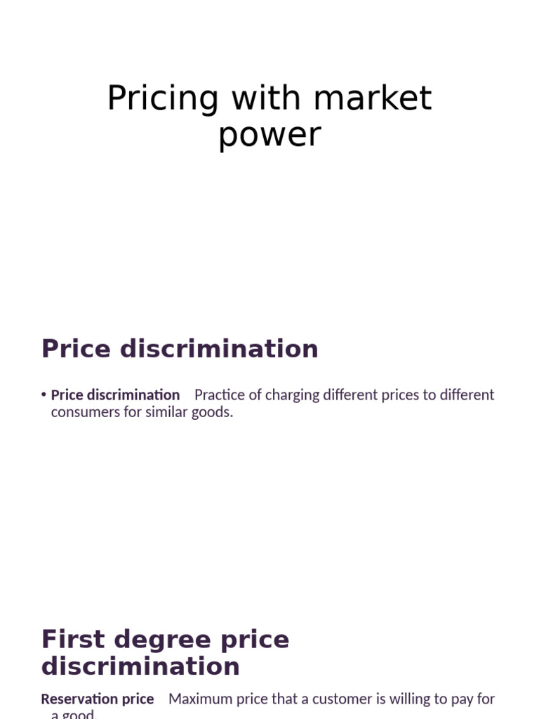 Pricing With Market Power | PDF