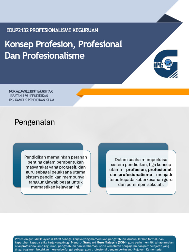 Konsep Profesionalisme dalam Keguruan | PDF