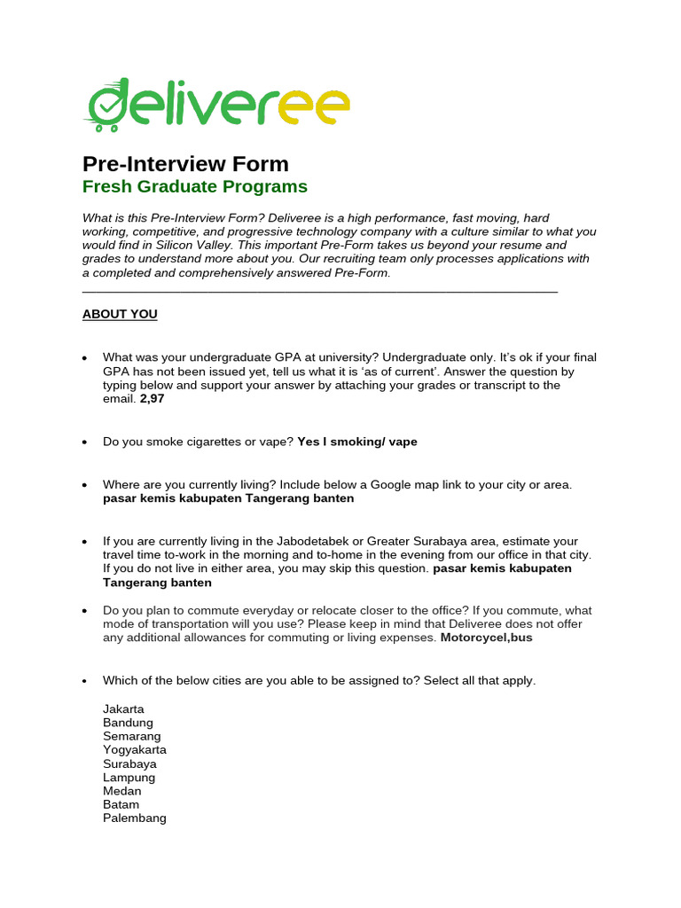 PrePre-Interview Fresh Graduate Programs - Fajar (Bandung) | PDF