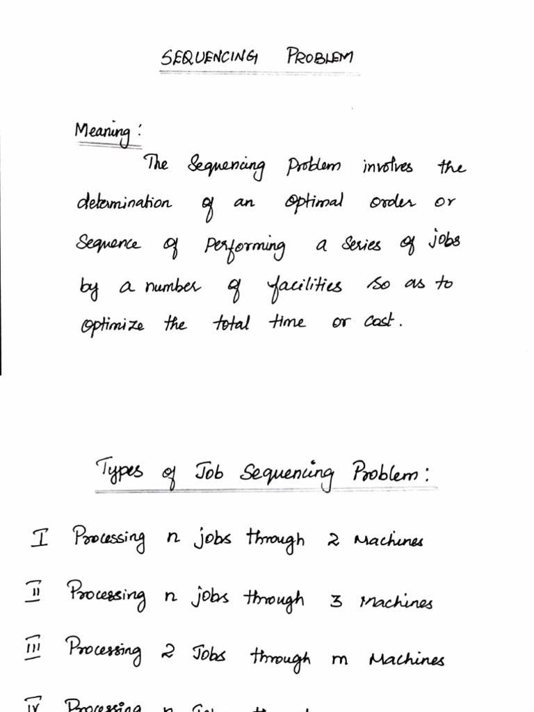 Job Sequencing Optimization Techniques | PDF