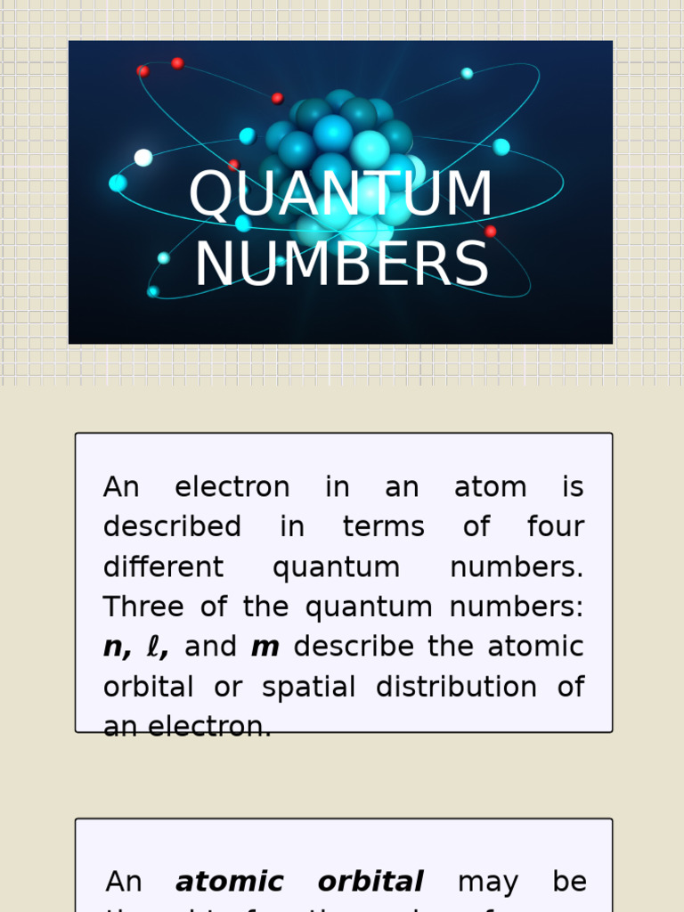 Four Quantum Numbers | PDF | Atomic Orbital | Energy Level