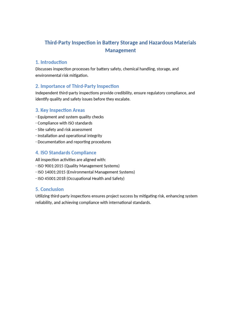 Third-Party Inspection in Battery Storage and Hazardous Materials ...