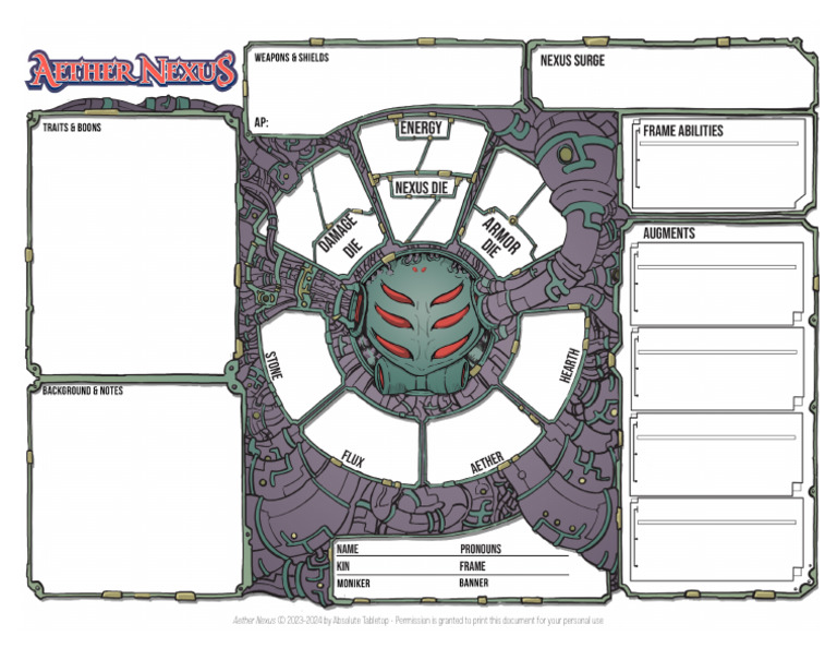 Aether-Nexus-Knight-Sheet | PDF