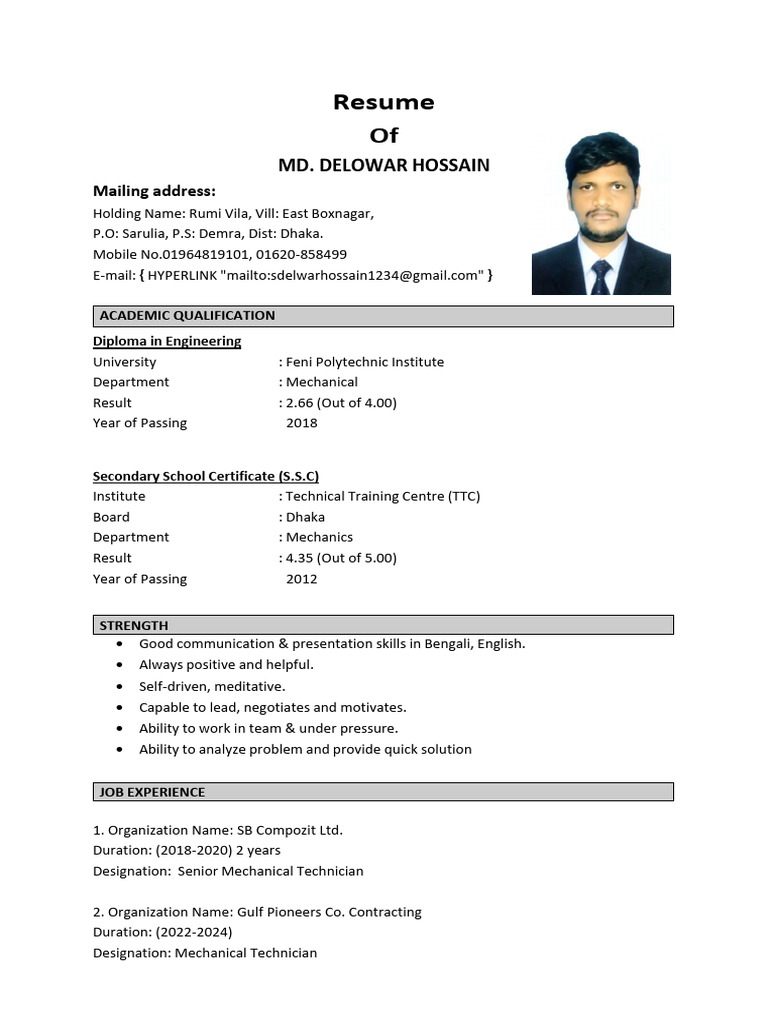 MD Delwar Hossin .Pdf1 | PDF