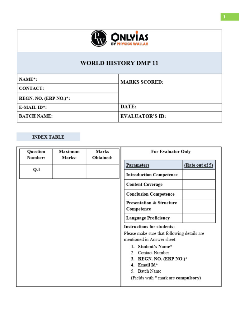 L11_DMP 11_Q_World History_Prahar 2025_UPSC_English_Shakeeba Khatoon | PDF