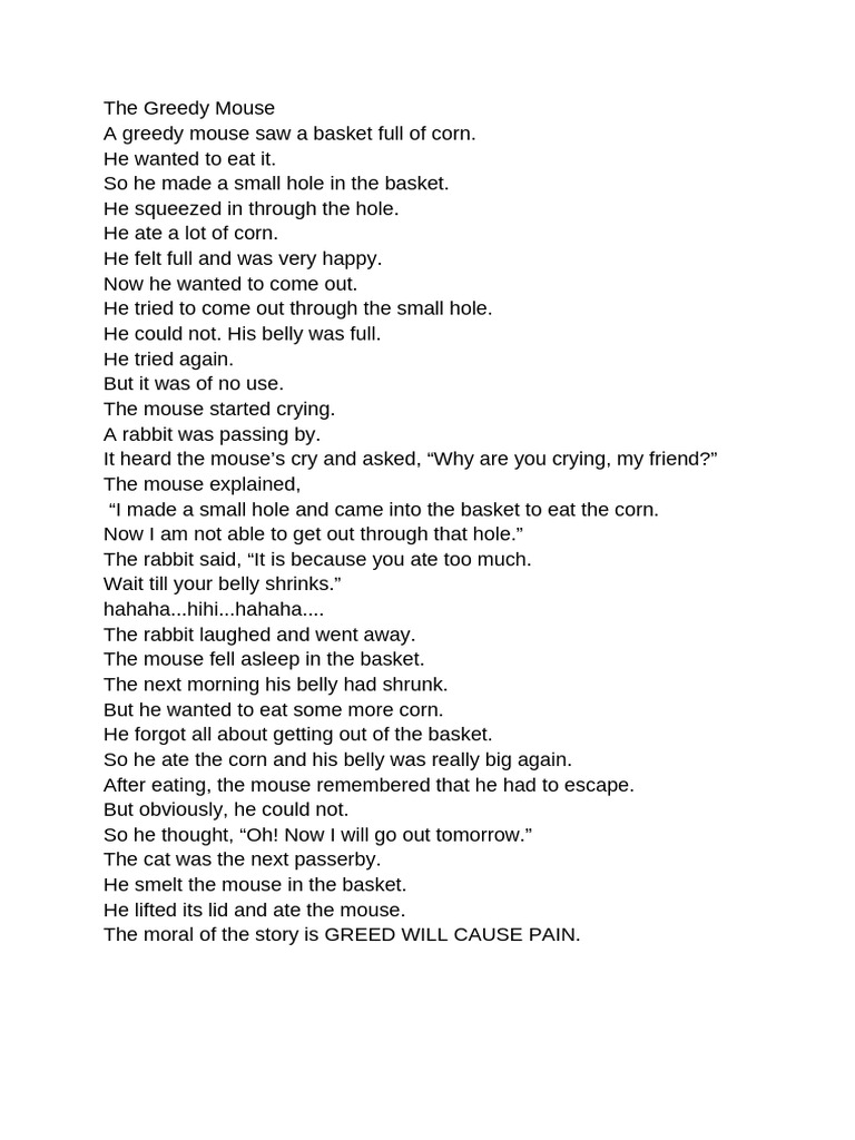 The Greedy Mouse | PDF