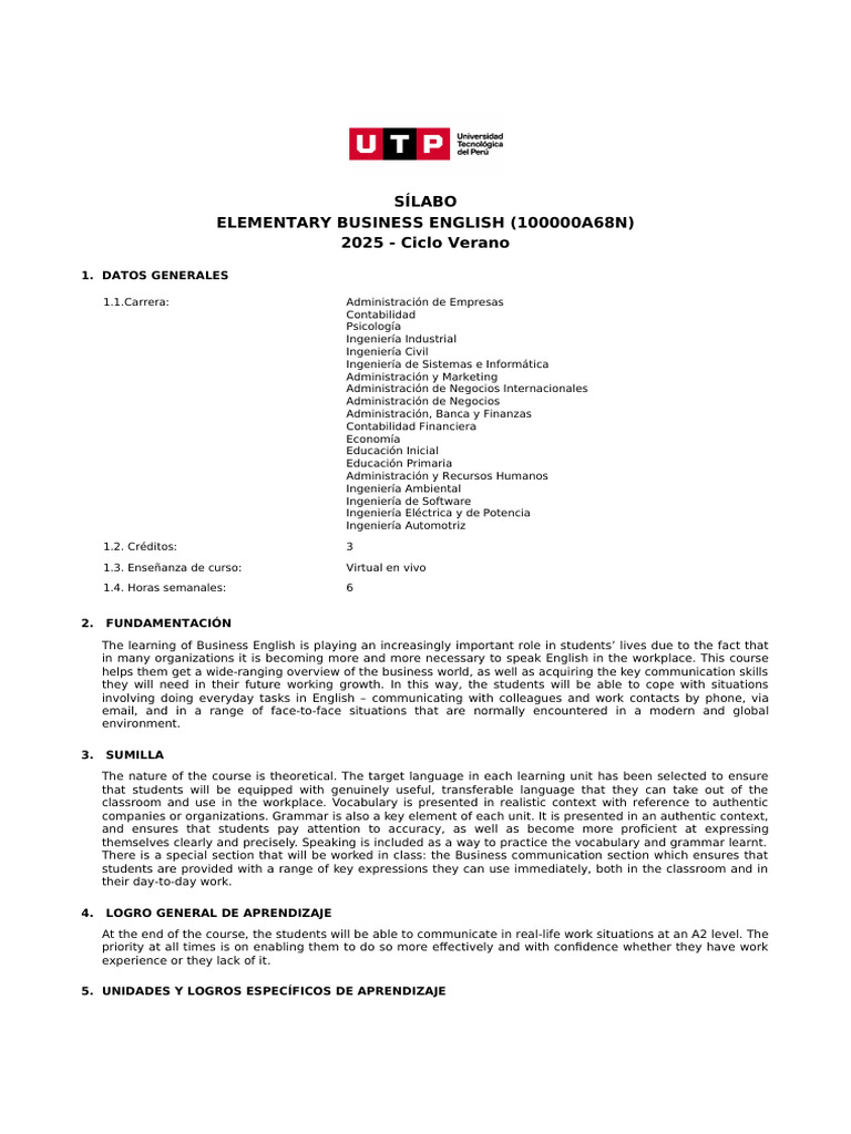 ELEMENTARYBUSINESSENGLISH Undefined | PDF | Communication | Vocabulary