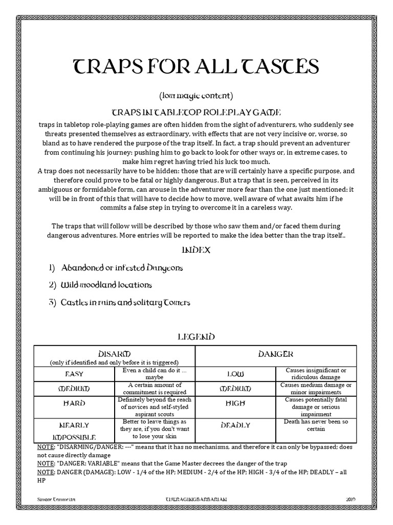 TRAPS FOR ALL TASTES - Random Traps For Every Eventuality | PDF