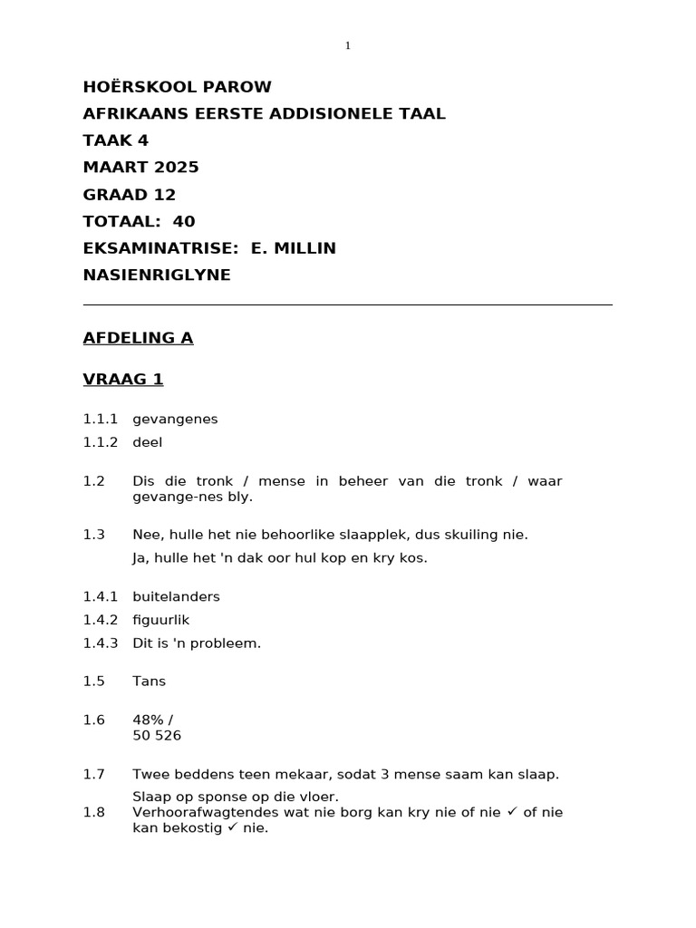 AfrEAT V1T4 Gr12 M25 Memo | PDF