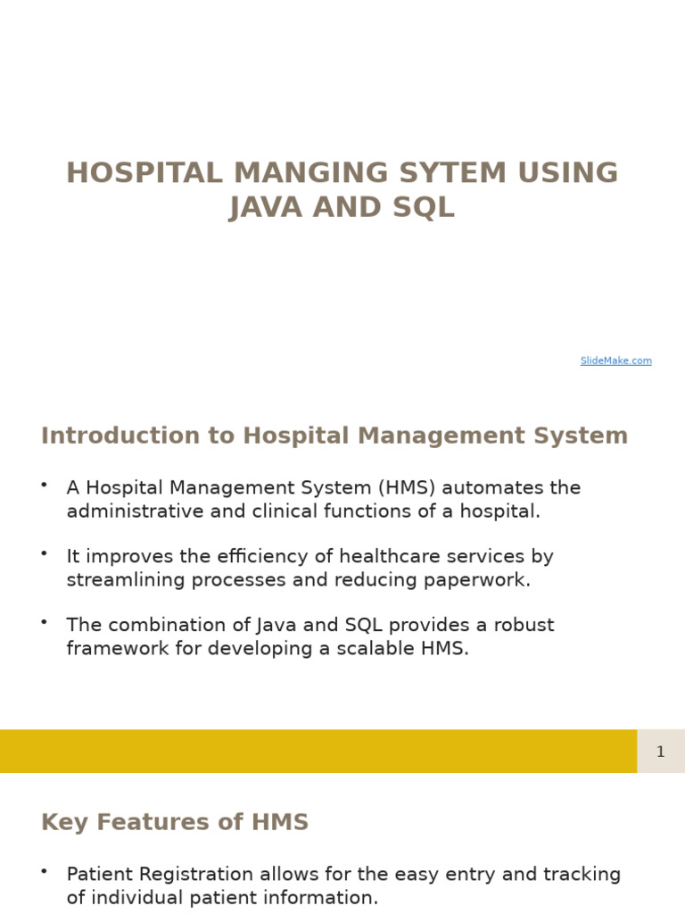 HOSPITAL MANGING SYTEM USING JAVA AND SQL | PDF | Databases | Patient