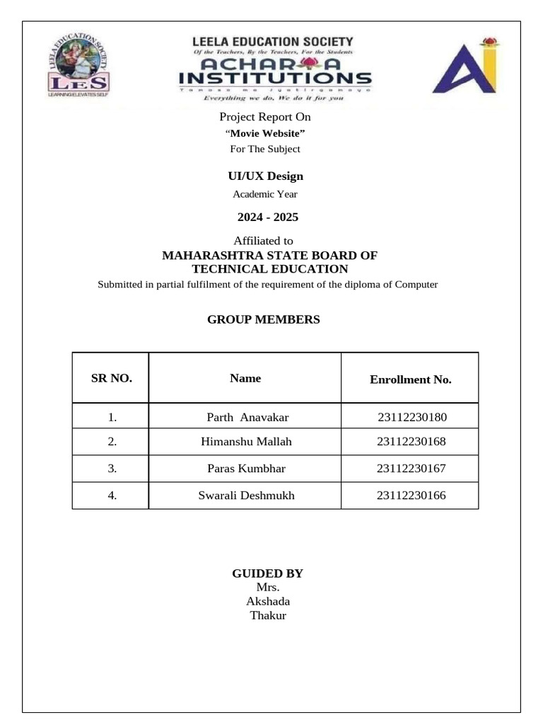 Project Report On: UI/UX Design | PDF