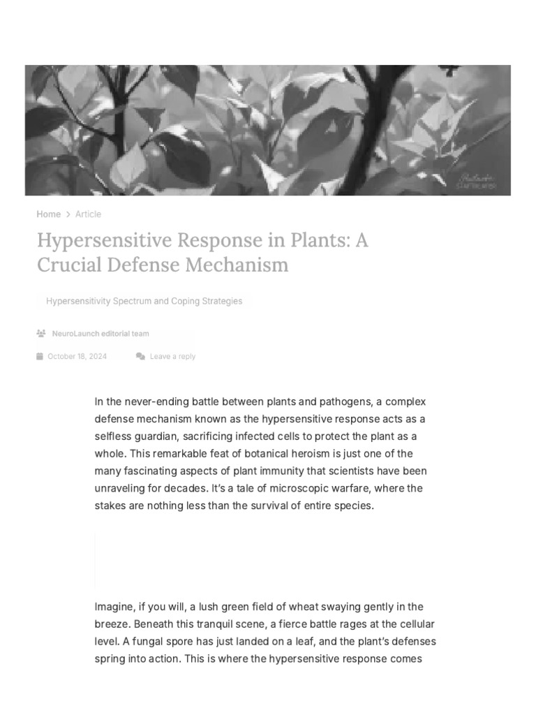 2024-Plant Hypersensitive Response_ Crucial Defense Mechanism Explained ...
