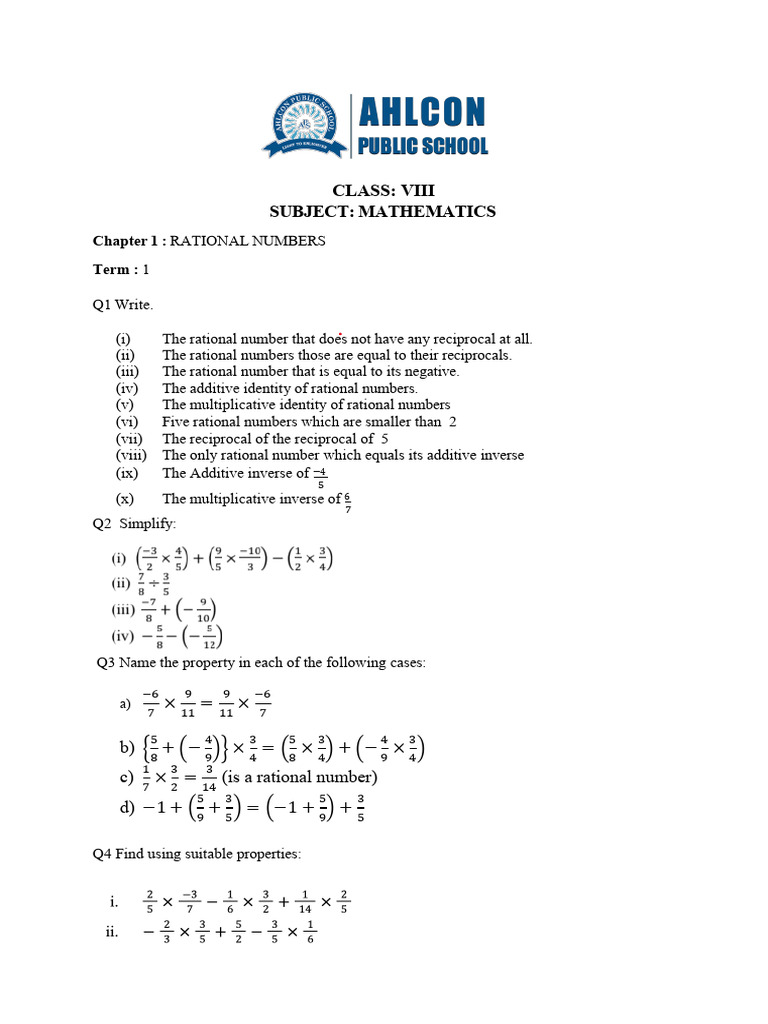 VIII_Maths_Rational%20Numbers_Assignment.pdf | PDF