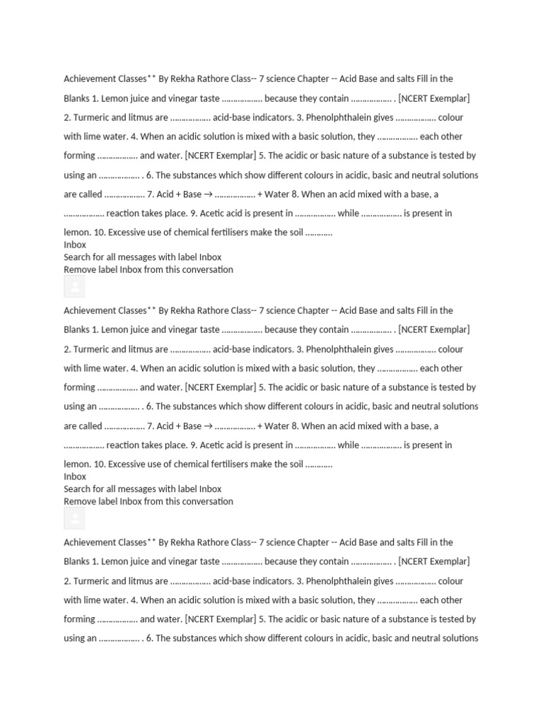 Class 7 Acid Base Salts | PDF | Acid | Salt (Chemistry)