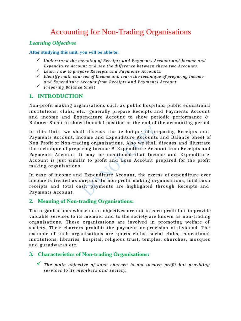 Non Trading Organisation | PDF | Expense | Debits And Credits