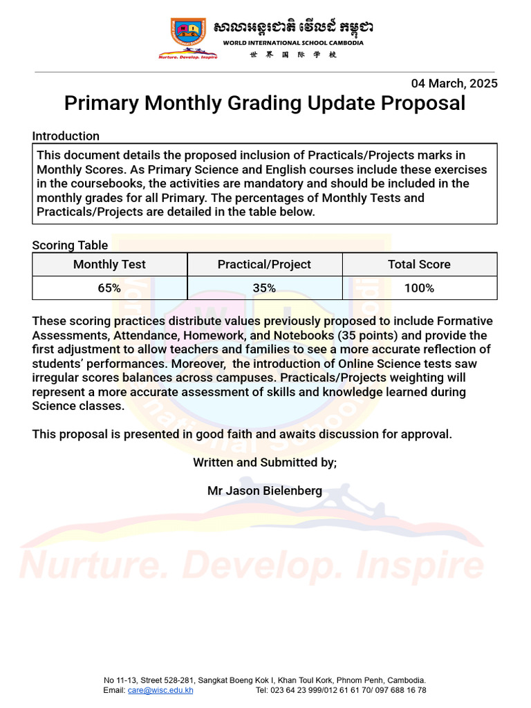 Primary Grading Adjustment Proposal | PDF