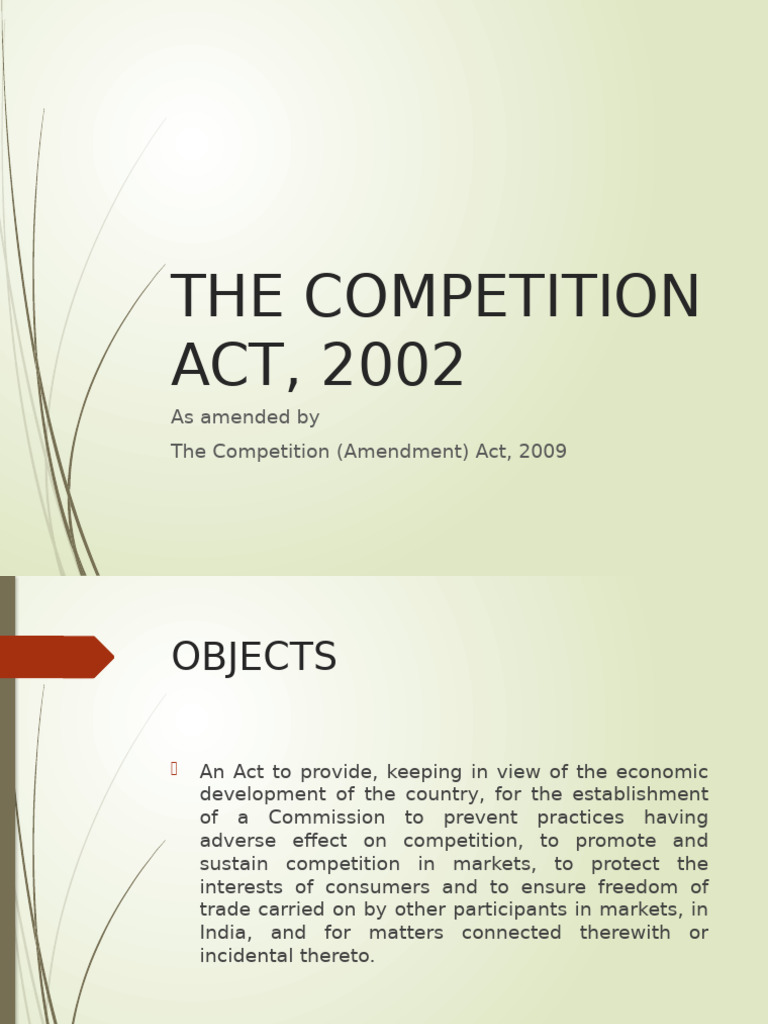 Overview of India's Competition Act 2002 | PDF | Competition Law ...