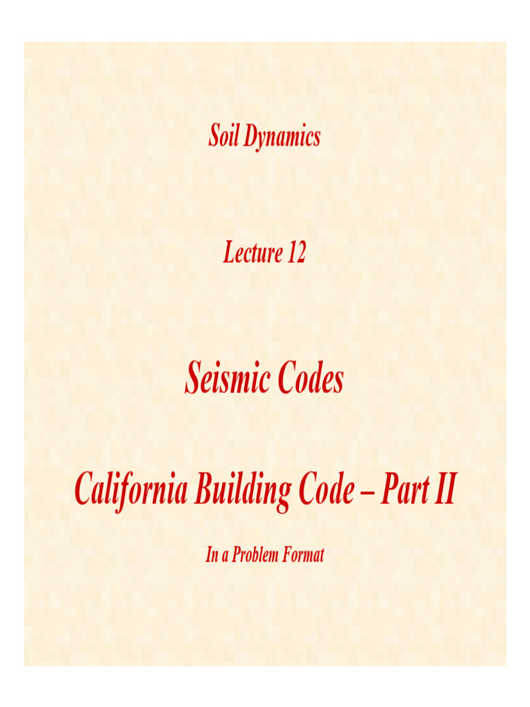 Seismic Design Values in CBC | PDF | Framing (Construction) | Concrete