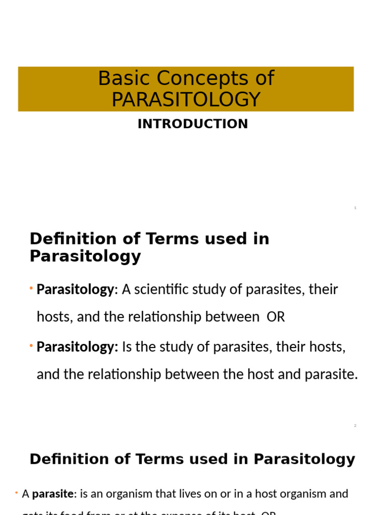 1.basic Concepts of Parasitology | PDF | Parasitism | Infection